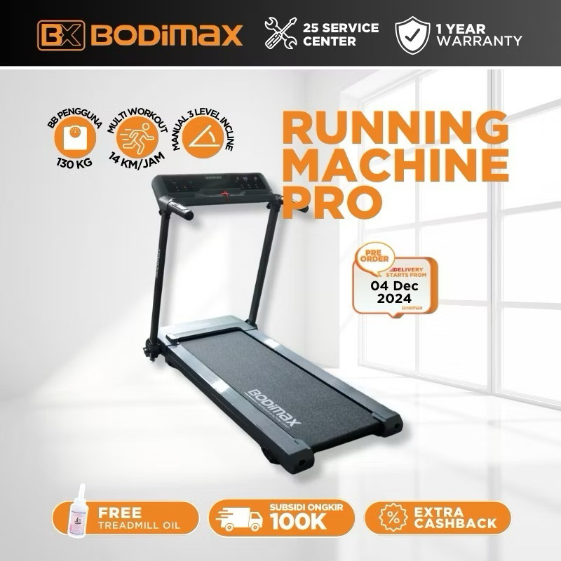Jual Bodimax Running Machine PRO bisa Incline otomatis | Shopee Indonesia