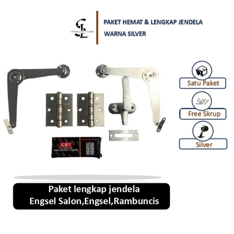 Jual Paket Hemat & Lengkap jendela terdiri dari Engsel salon Engsel 3 ...