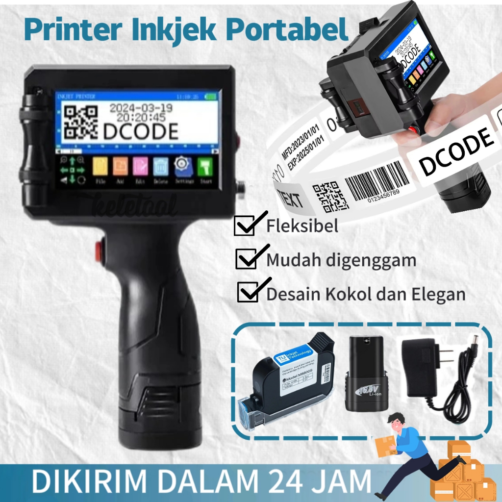 Jual Printer inkjet Cekung Genggam Mini Portable Tanggal Otomatis ...