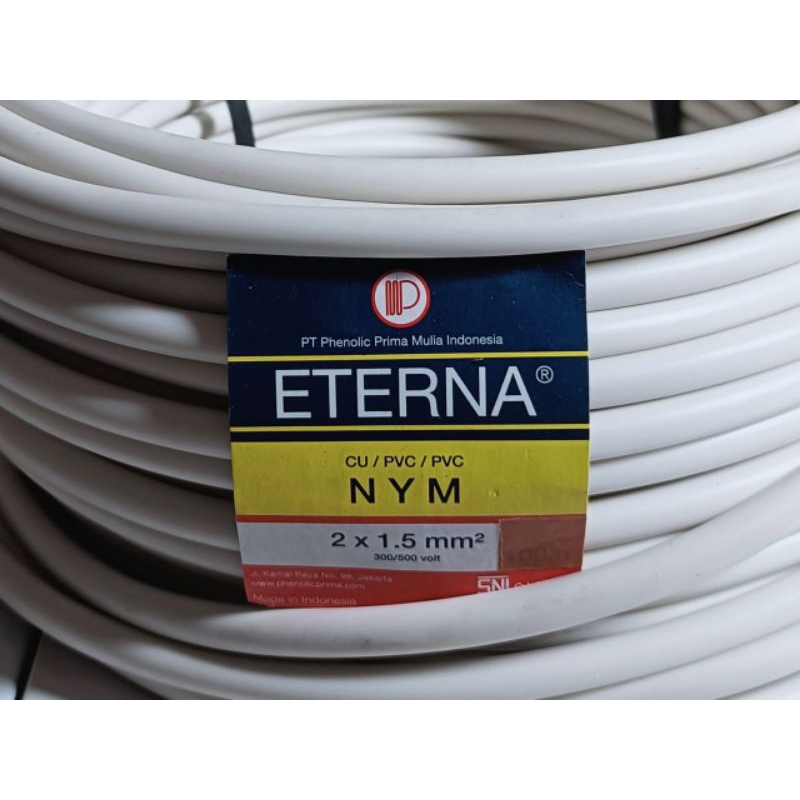 Jual KABEL ETERNA NYM 2X1,5 25MITER(KAWAT)SNI.BARU TERMURAH | Shopee Indonesia