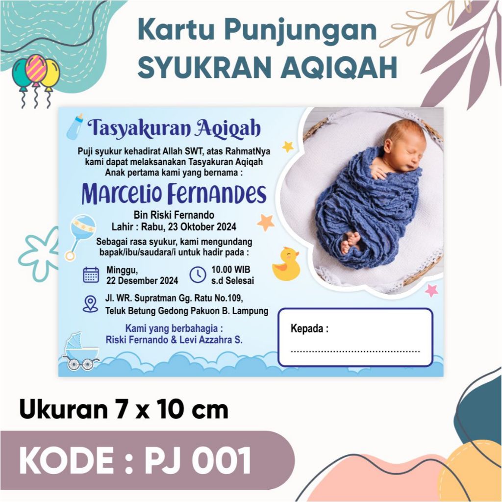 Jual KARTU PUNJUNGAN TASYAKURAN AQIQAH | Shopee Indonesia