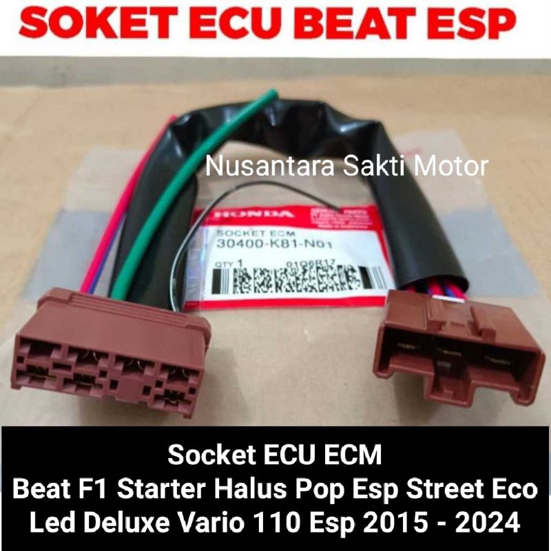 Jual ( k81 ) Soket Socket Ecu Ecm Cdi Kiprok Regulator KVB Beat f1 2015 ...