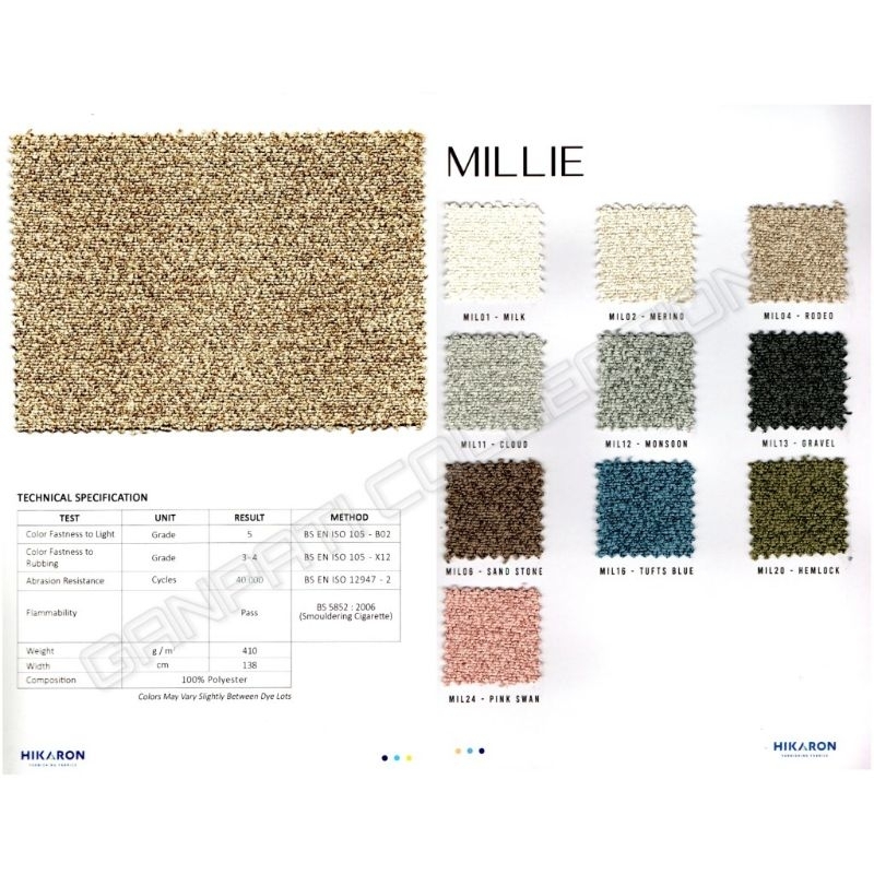 Jual Kain Interior Hikaron Ultrasoft Mini Boucle Fabric - Millie ...