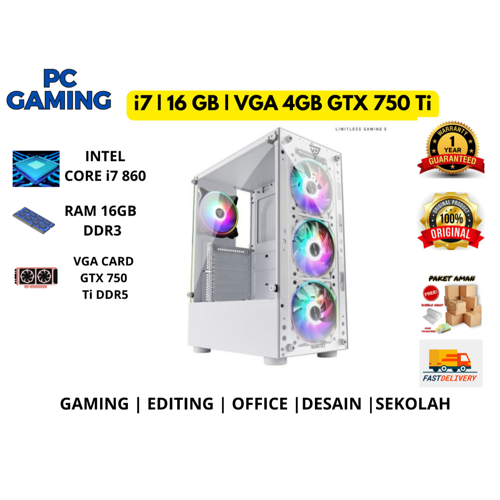 Jual CPU I7 Gaming Desain Editing Rendering VGA 4GB / 16GB / 500GB | Shopee Indonesia