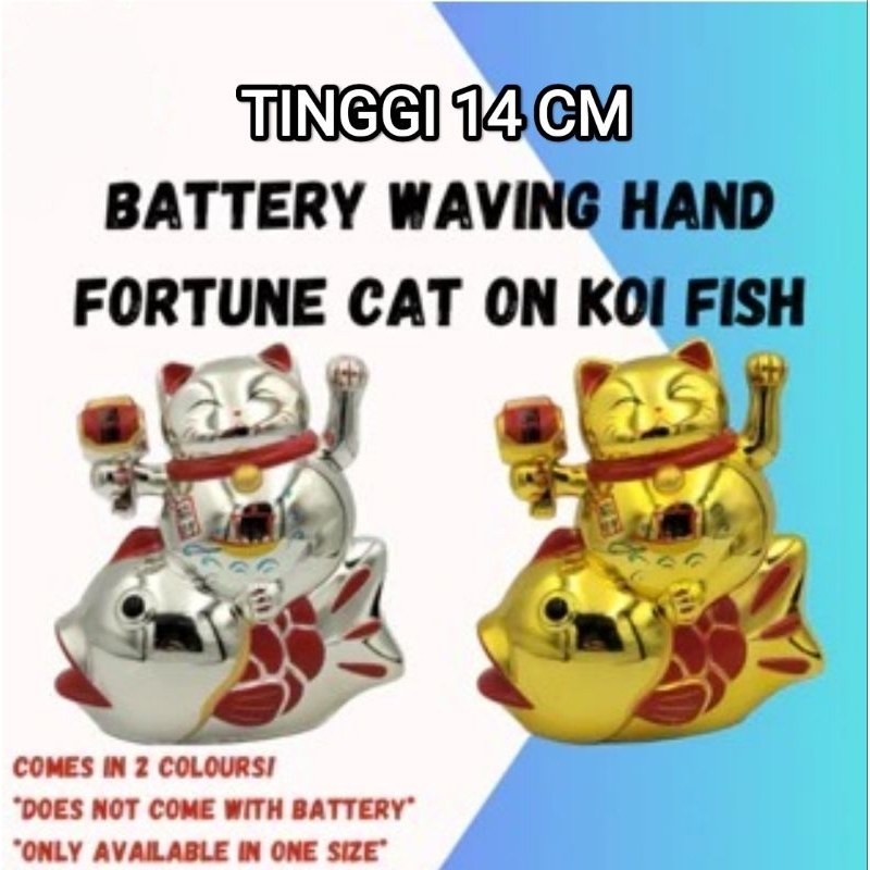 Jual Pajangan Patung Kucing Hoki Diatas Ikan Maneki Neko Lucky Cat Mly ...