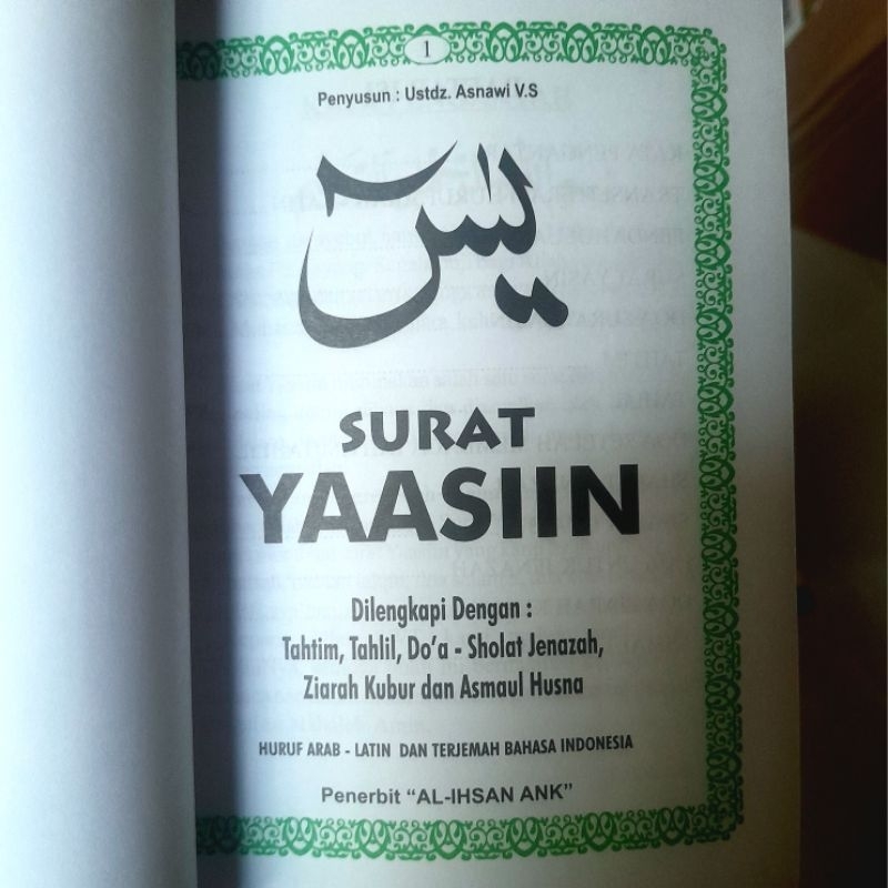 Jual Custom Cover Buku Yasiin Nama dan Foto 128 halaman, Buku Yasin ...