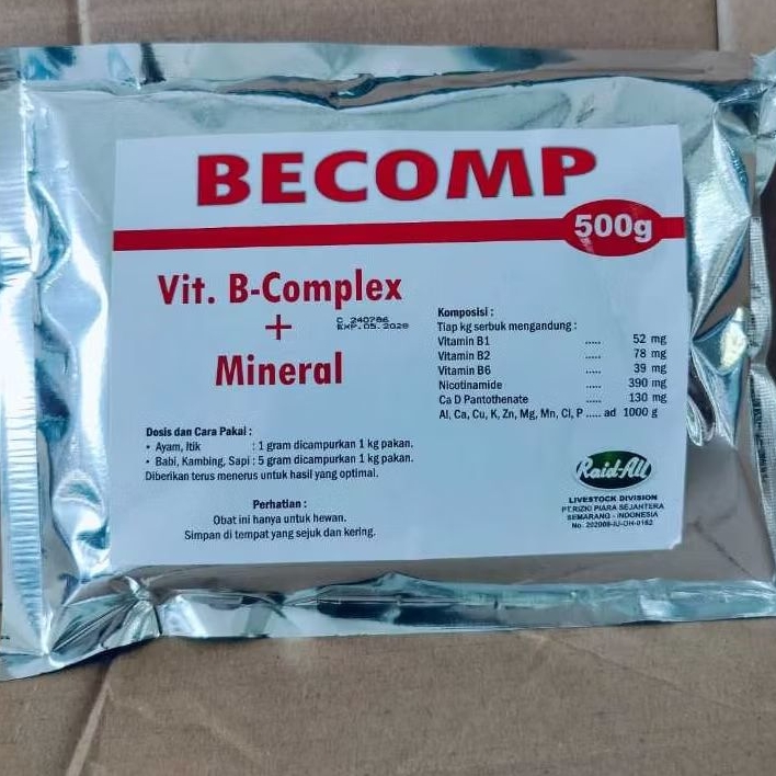 Jual BECOMP BUBUK Kemasan 500 GRAM By Raid All VITAMIN B KOMPLEKS ...