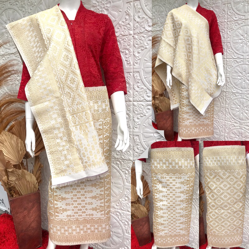 Jual songket lepus keren putih gold terbaru | Shopee Indonesia