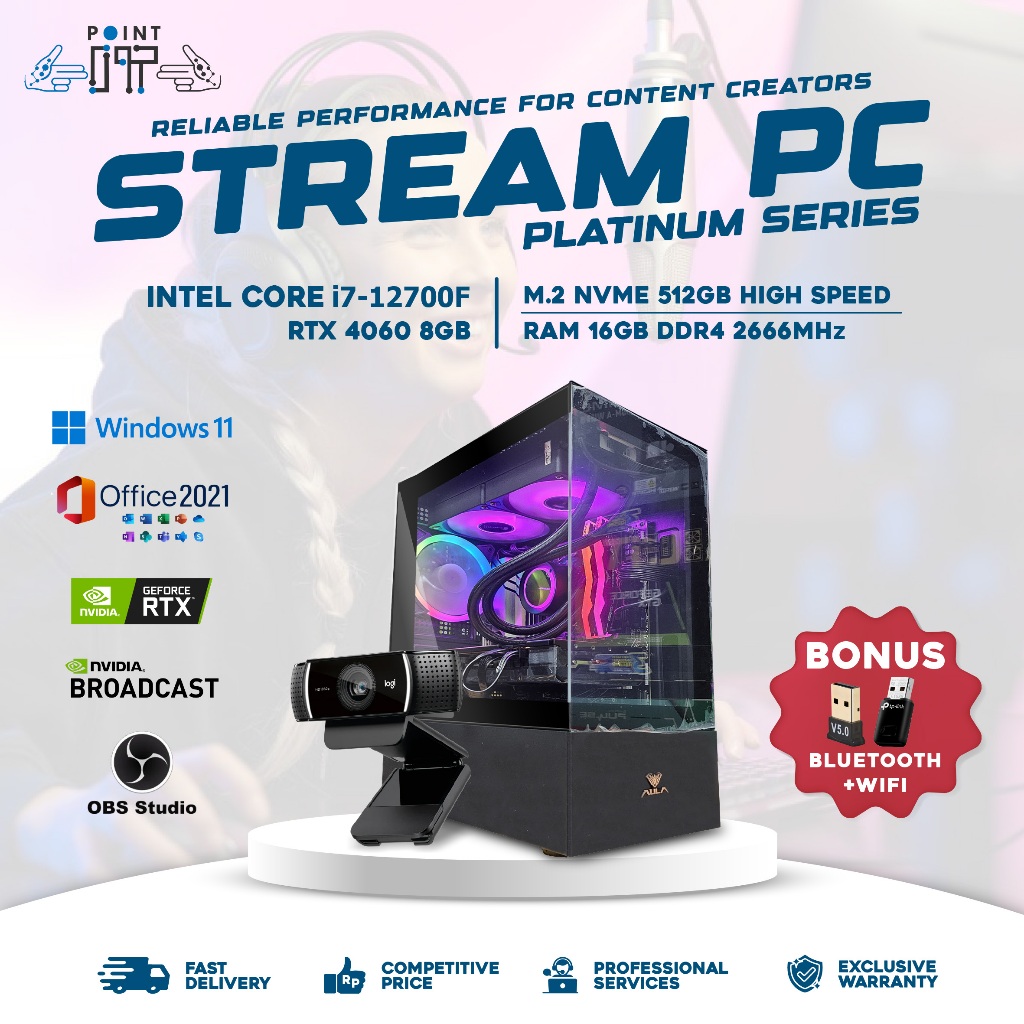 Jual Komputer Rakitan / PC Intel i7 Gen 12 Streaming | Online Meeting RTX 4060 8GB DDR6 / 32GB ...