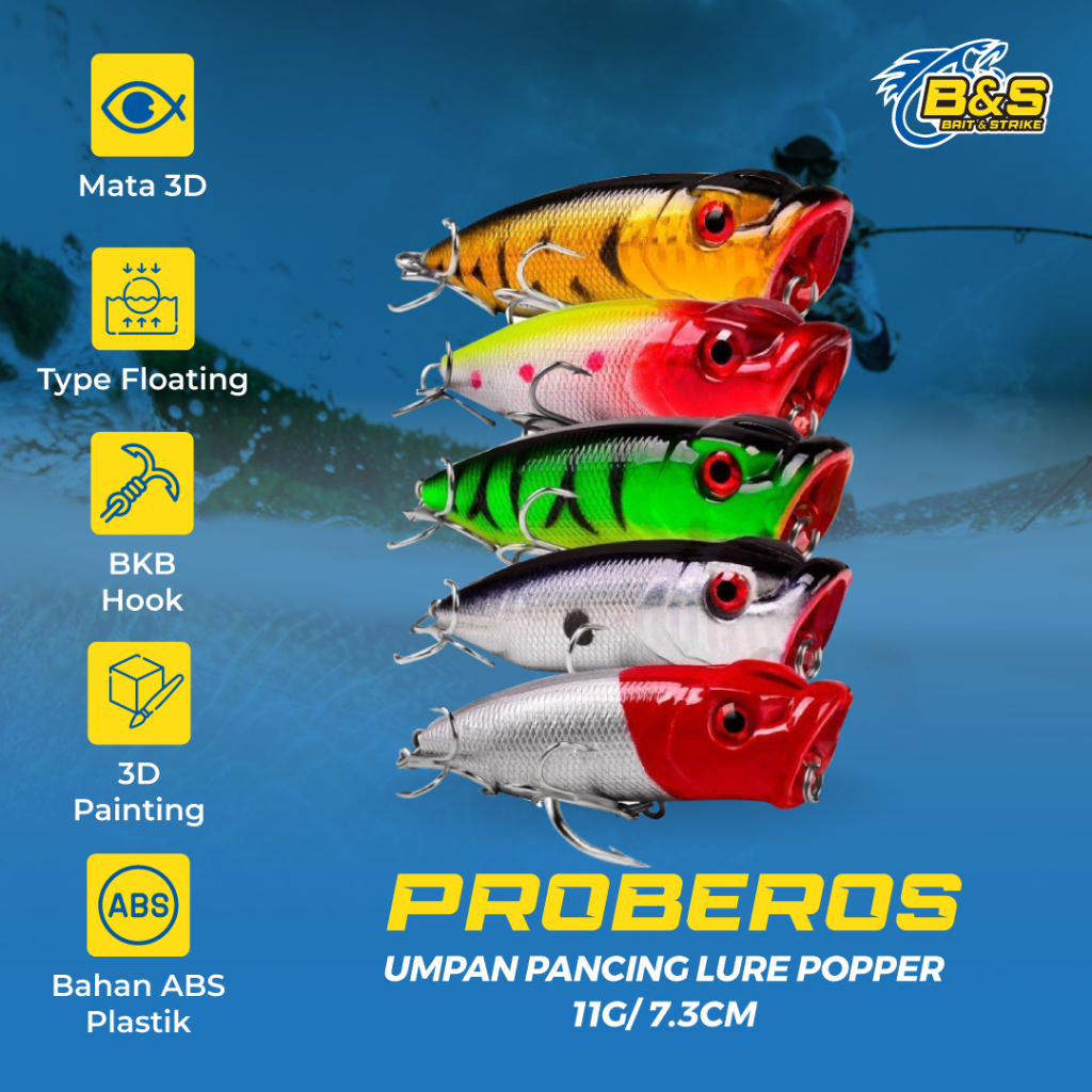 Jual PROBEROS Umpan Pancing Lure Popper 11G 7.3Cm DXP001 LP002 | Shopee Indonesia