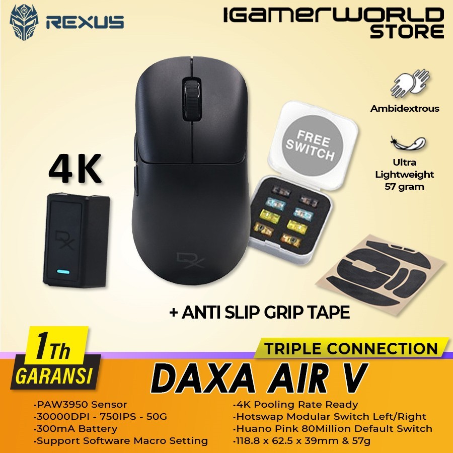 Jual Rexus Daxa Air V / DX-V9 Modular Switch Wireless Triple Connection ...