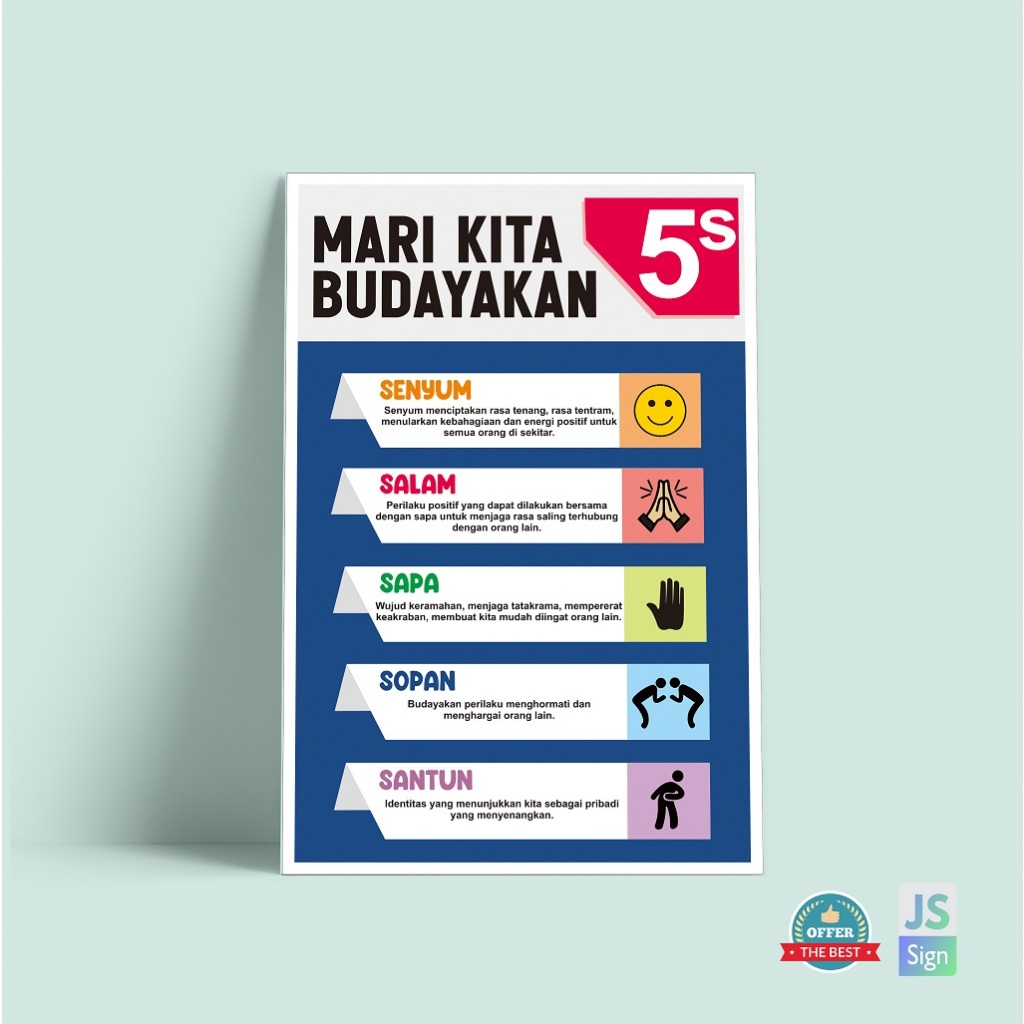 Jual POSTER SAFETY K3 - BUDAYAKAN 5S | Shopee Indonesia
