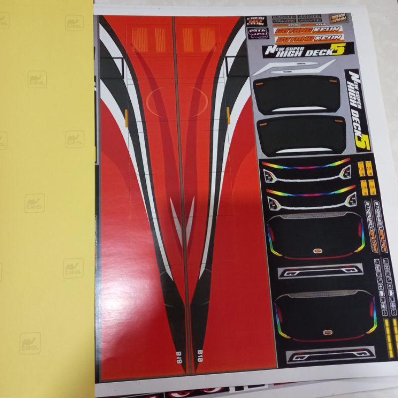 Jual 1 lembar paket lengkap sticker / stiker livery dan aksesoris ...