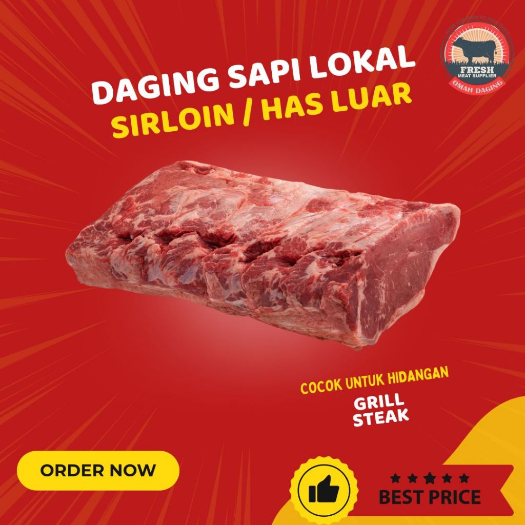 Jual SIRLOIN DAGING SAPI LOKAL DAGING STEAK HAS LUAR LULUR LUAR 500GR ...