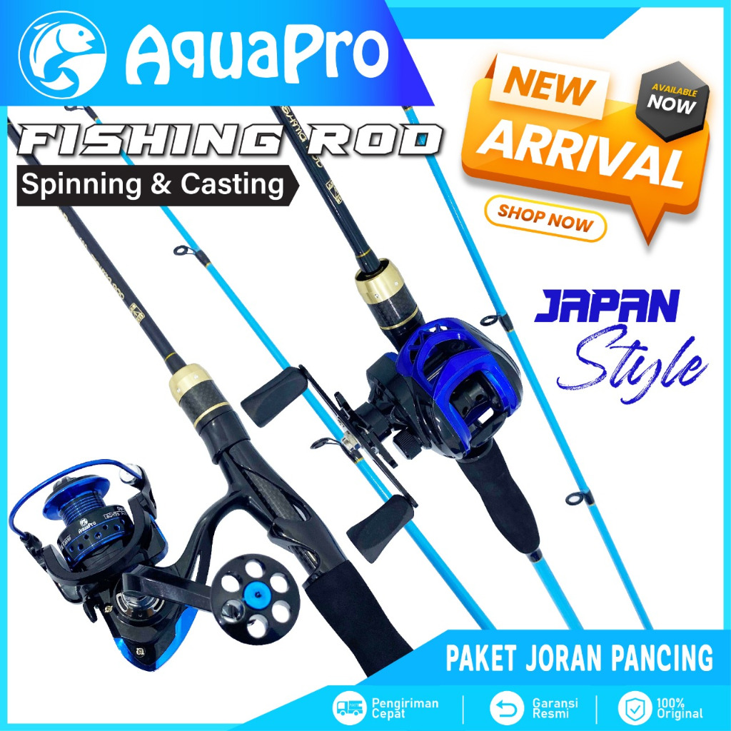 Jual Paket Set Alat Pancing Spinning & Casting Rod Japan Style Action ...