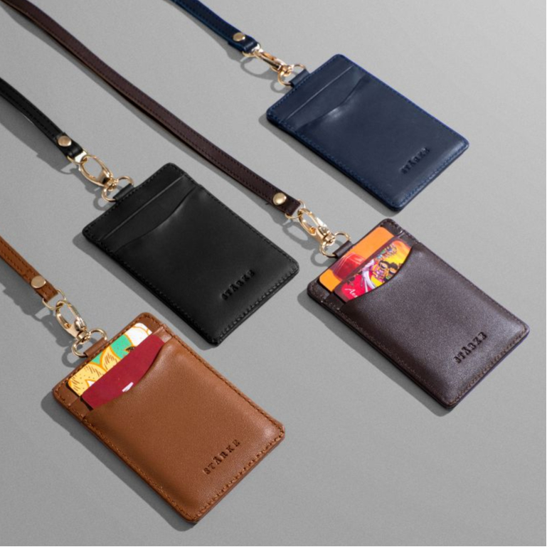 Jual Starke Leather ID Card Holder Lanyard Nametag Kulit Hustle Hog ...