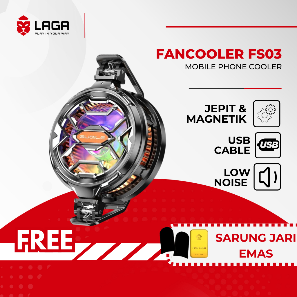 Jual LAGA FUNCOOLER FS03 – Fan Cooler Fun cooler HP/Tablet 15W Low Noise Bisa Beku + Bonus ...