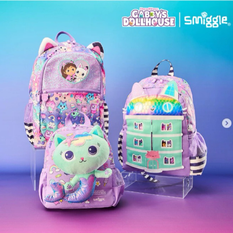 Jual Smiggle Gabby doll house/backpack/lunchbag/bottle/lunchboxbento ...