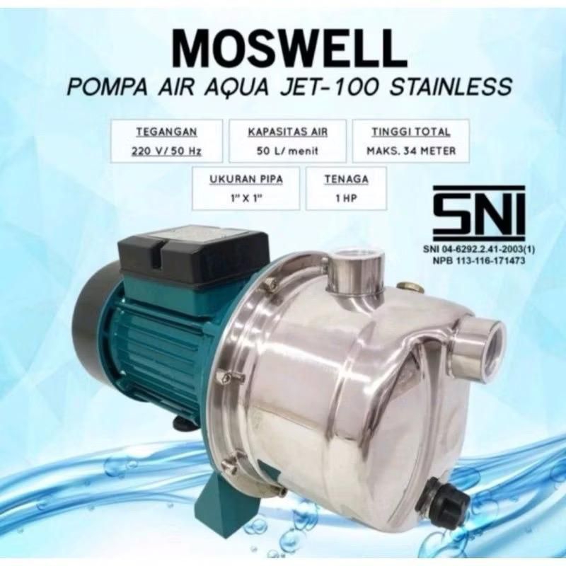 Jual Pompa air semi jet pump Moswell jet 100 stainless stell | Shopee ...