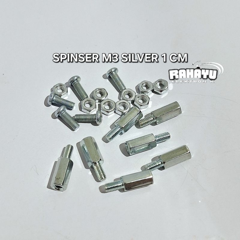 Jual 50 PCS SPACER SPICER BESI PENDEK M3 1 CM 50 BIJI | Shopee Indonesia