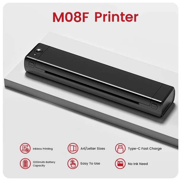 Jual AIMO M08F Printer Portable Thermal Printer A4 HVS/Printer Tattoo Wireless Bluetooth Inkless ...