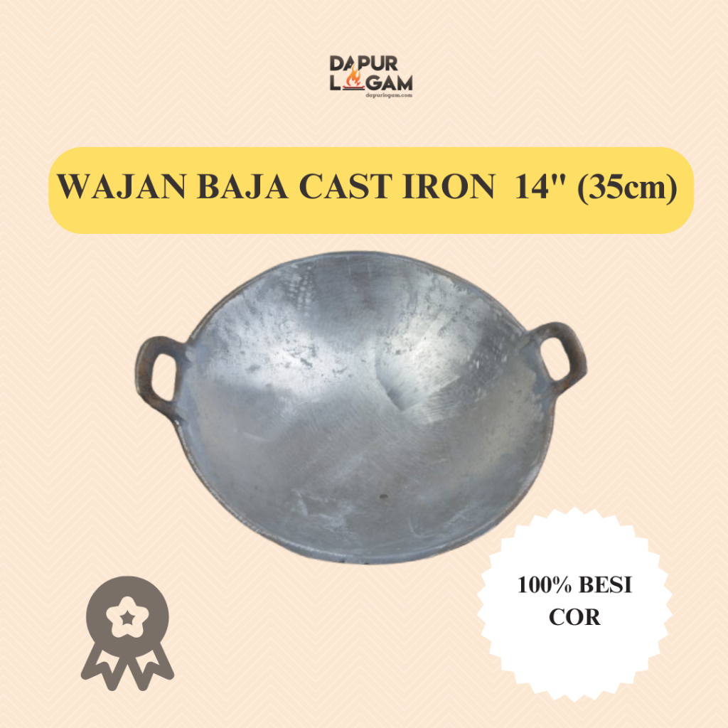 Jual WAJAN BAJA COR 14" 35CM/ WAJAN KUALI BAJA/ WOK BESI COR/ WAJAN JUMBO / KUALI WOK BAJA ...