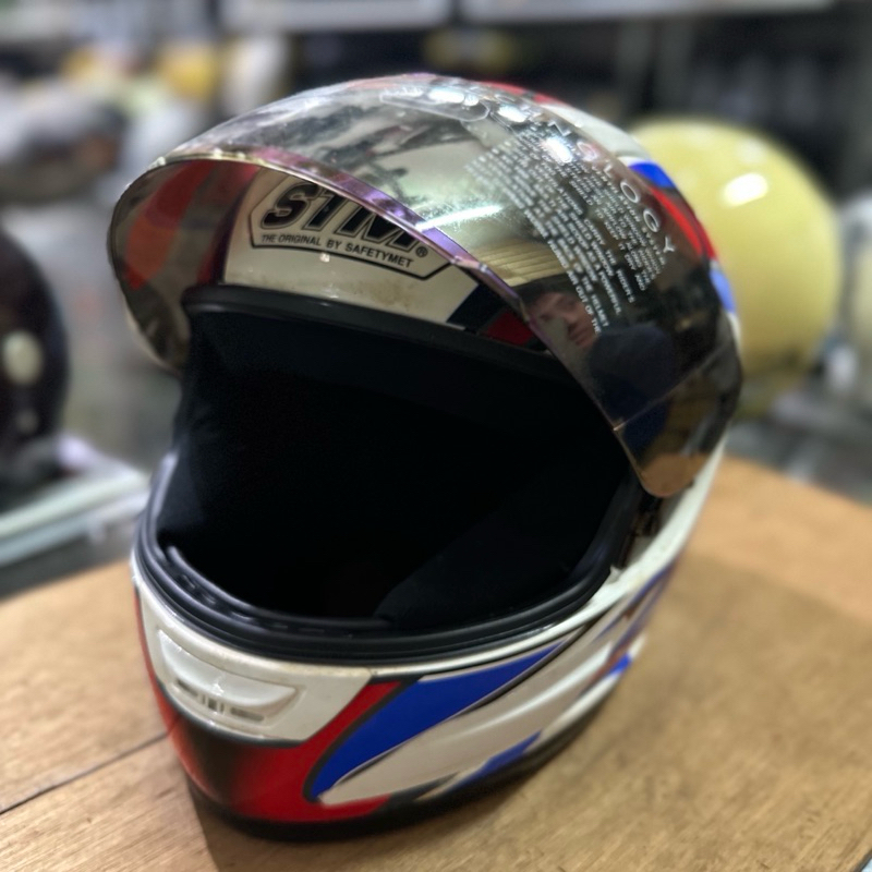 Jual Helm Full Face Index/STM XC-13 Dewasa Import White Blue Red ...