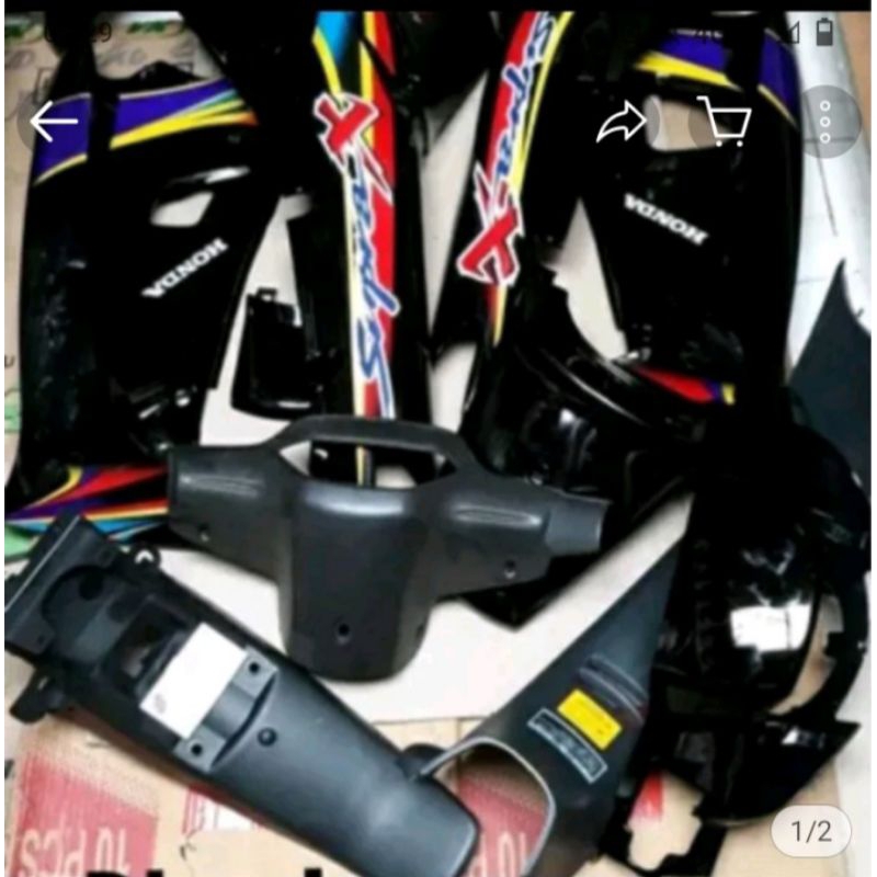 Jual cover body fullset halus kasar Supra x lama hitam plus stripping ...