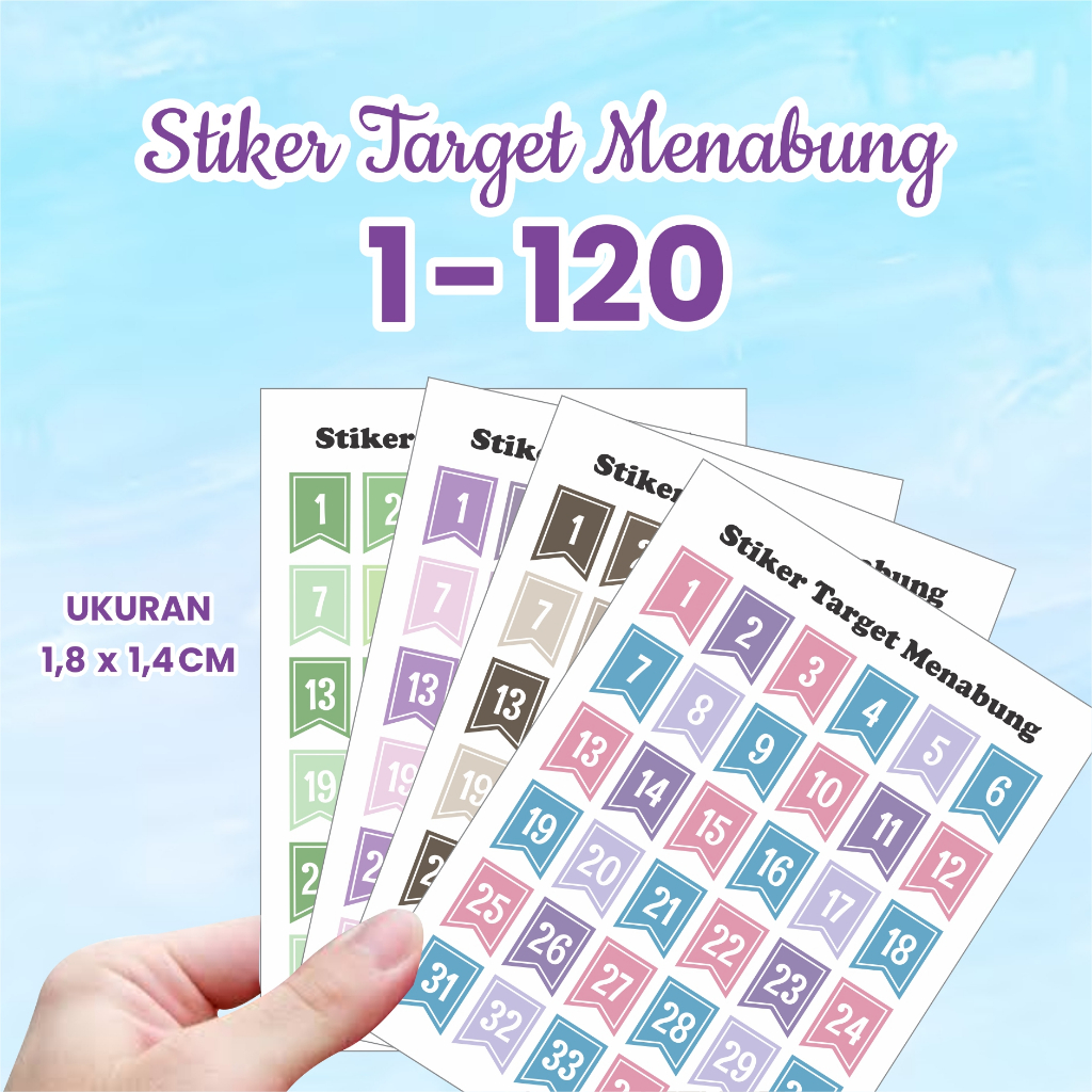 Jual Stiker Nomor Menabung Angka 1-120 Teman Seru Menabung Kreatif 120 ...