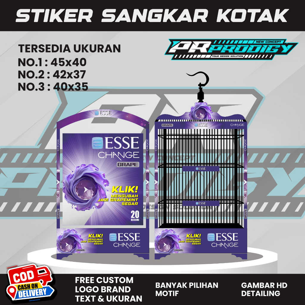 Jual Stiker Decal Sangkar Burung ESSE GRAPE / Sangkar Koper / Sangkar ...