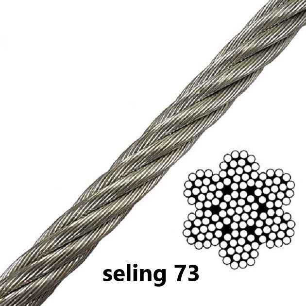 Jual Seling baja hitam 8mm / Wire Rope Baja Ungalvanized M8 / Kawat Seling Baja 6x37 + IWRC 8mm ...