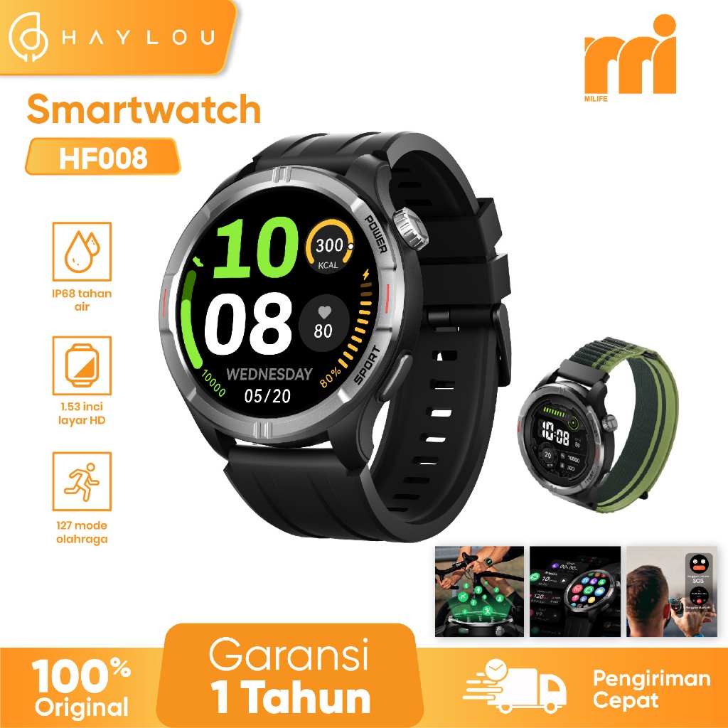 Jual HAYLOU HF008 Jam Tangan Pintar Olahraga Tahan Air Panggilan Bluetooth IP68 Jam Tangan ...