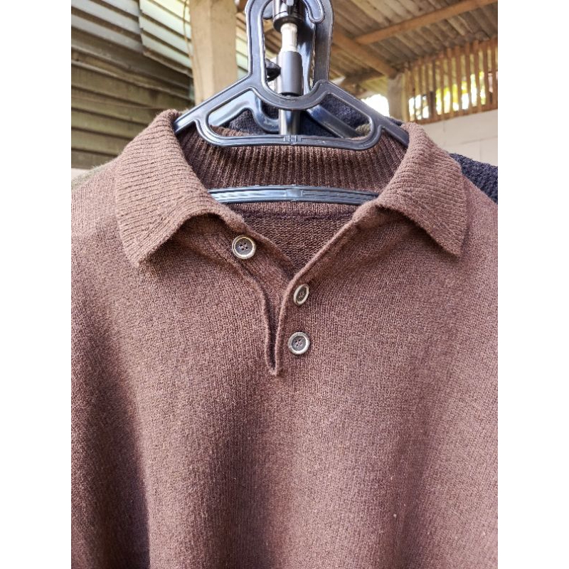 Jual knit half button polo kerah old money | Shopee Indonesia