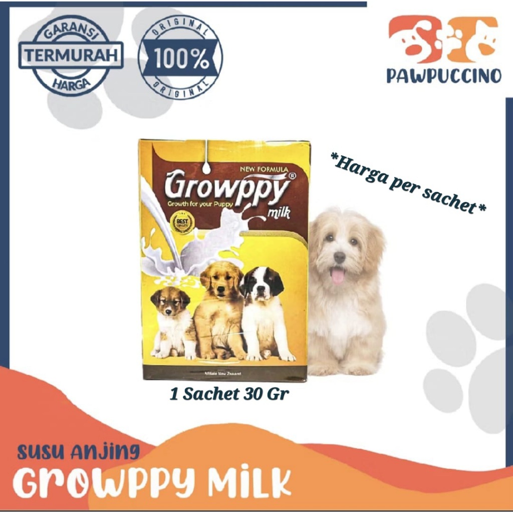 Jual GROWPPY SUSU ANJING/ANAK ANJING(PUPPY),NEW FORMULA,1 SACHET(30GR) | Shopee Indonesia