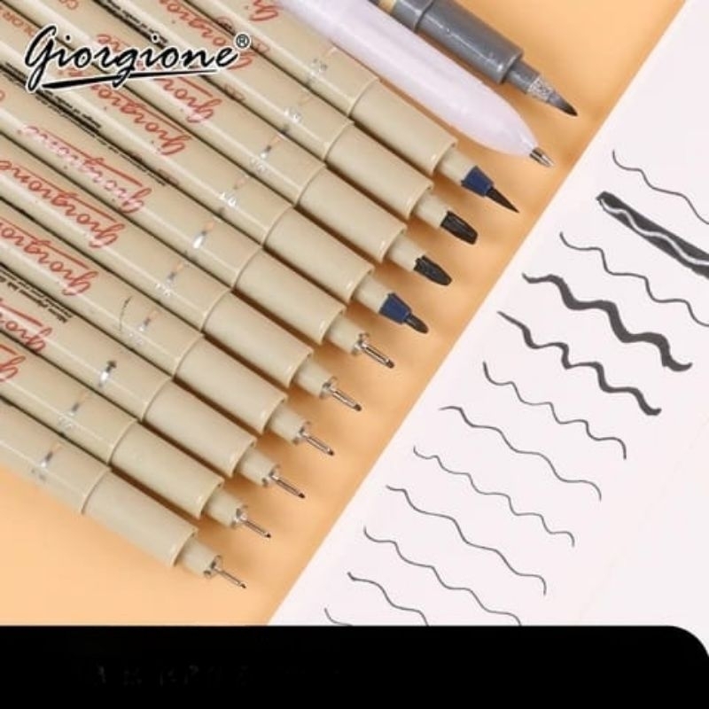 Jual Giorgione Micro-Line Drawing Pen Hitam Needle Pen Black Satuan ...