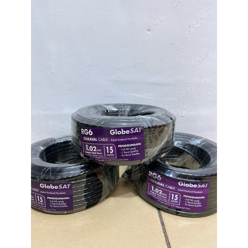 Jual Kabel Parabola Globesat 15 Meter / Kabel colokan antena TV Digital ...
