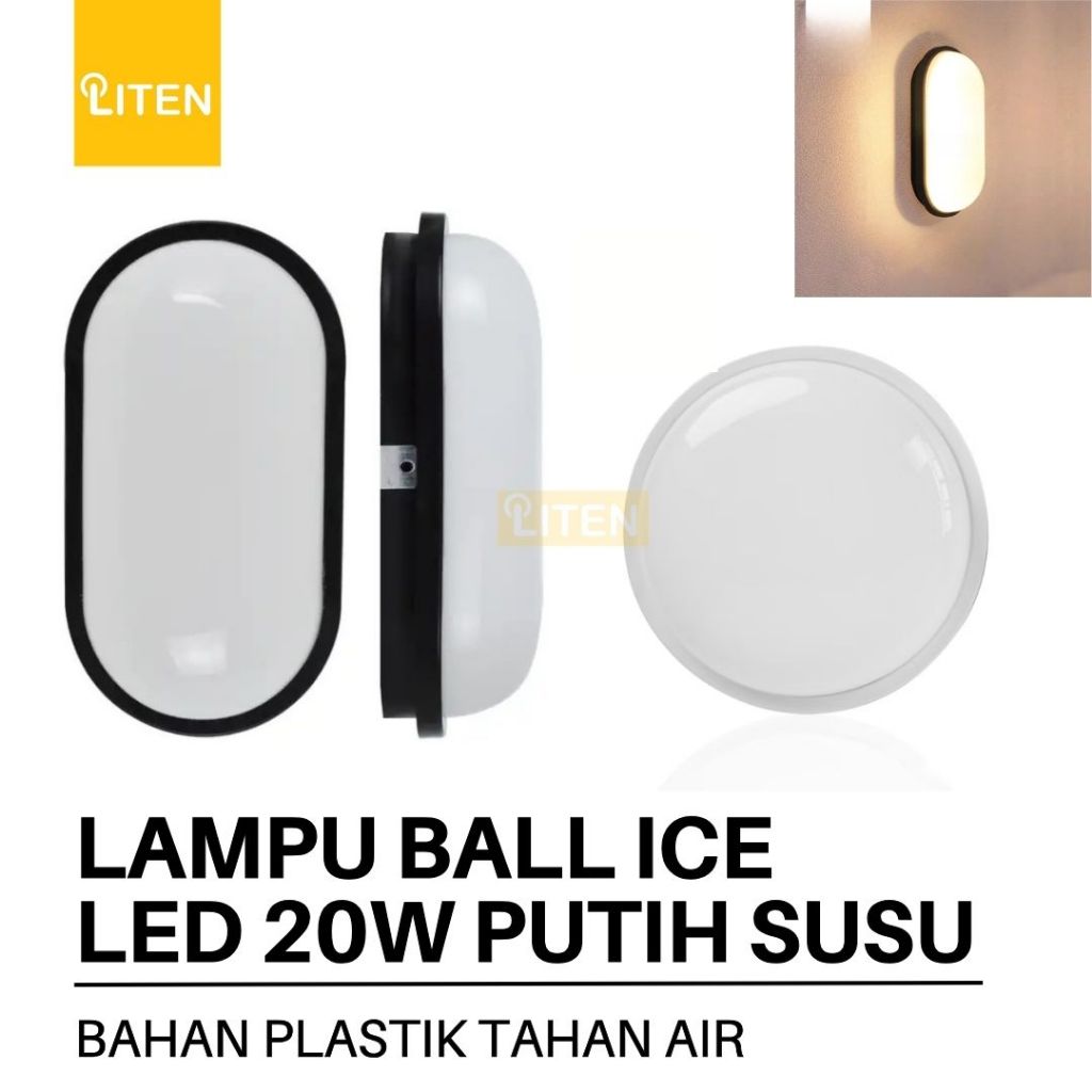 Jual Lampu BALL ICE LED 20 watt Plafon Bulat Oval / Dinding Wall Light ...
