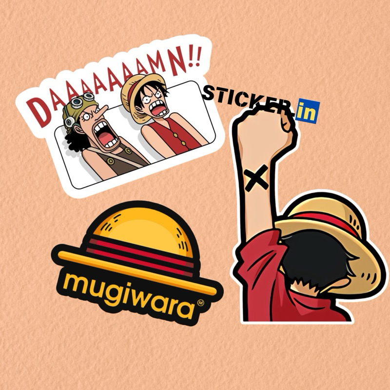 Jual Stiker Vinyl Karakter One Piece Luffy Mugiwara Usop Sticker Vinyl ...