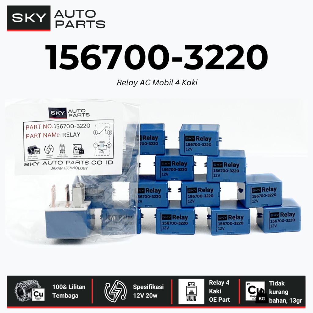 Jual SKY Relay Biru 12V Kaki 4 Pin Denso - Riley AC Universal Avanza ...