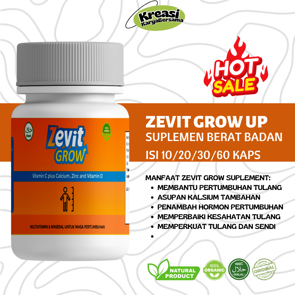 Jual ZEVIT GROW SUPLEMEN PENAMBAH TINGGI BADAN AMPUH TERBAIK PRIA DAN WANITA DARI ANAK HINGGA ...