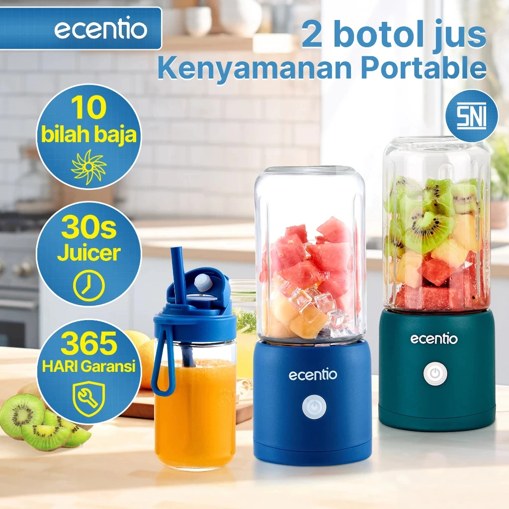 Jual ecentio Blender Mini Portable Juicer kaca gelas Chopper kecil bumbu kapsul jus buah 10 mata ...