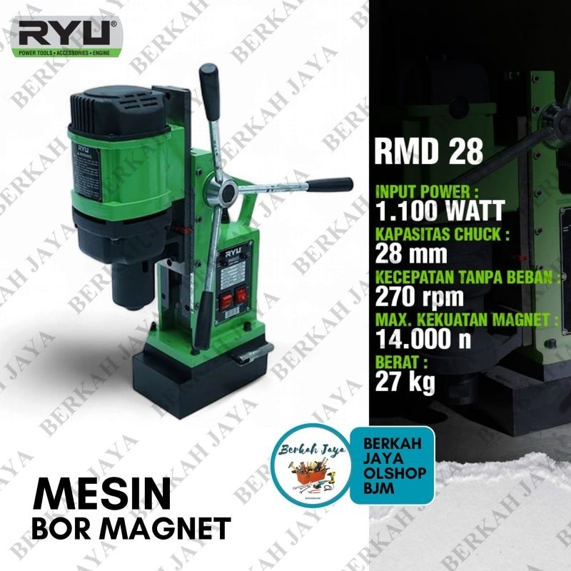Jual RYU MESIN BOR MAGNET 28 MM MAGNETIC DRILL 28MM RMD28 RMD 28 ...