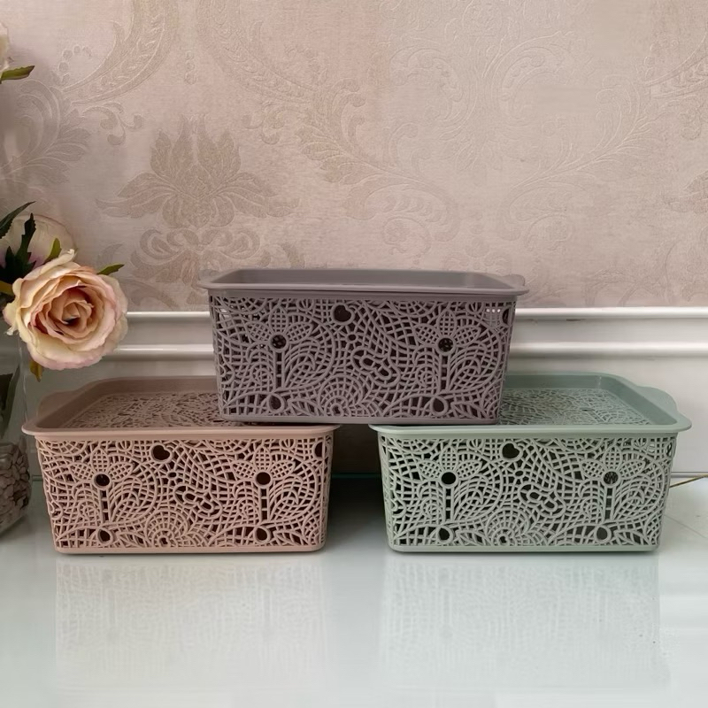 Jual (12PCS) HAPPY BASKET 5/ Keranjang Serbaguna Aesthetic Storage Box ...