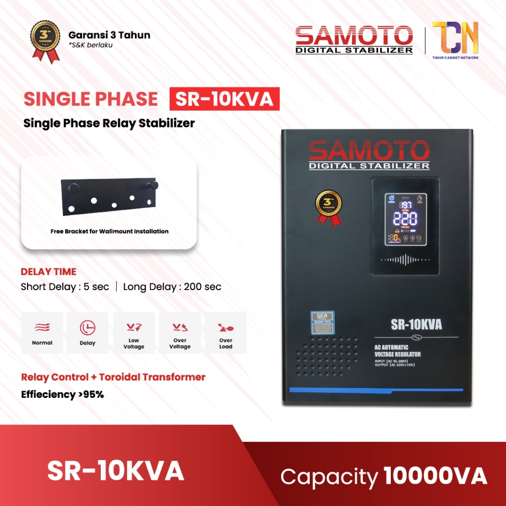 Jual Stabilizer SAMOTO AVR Stabilizer Relay Type SR10KVA Relay ...