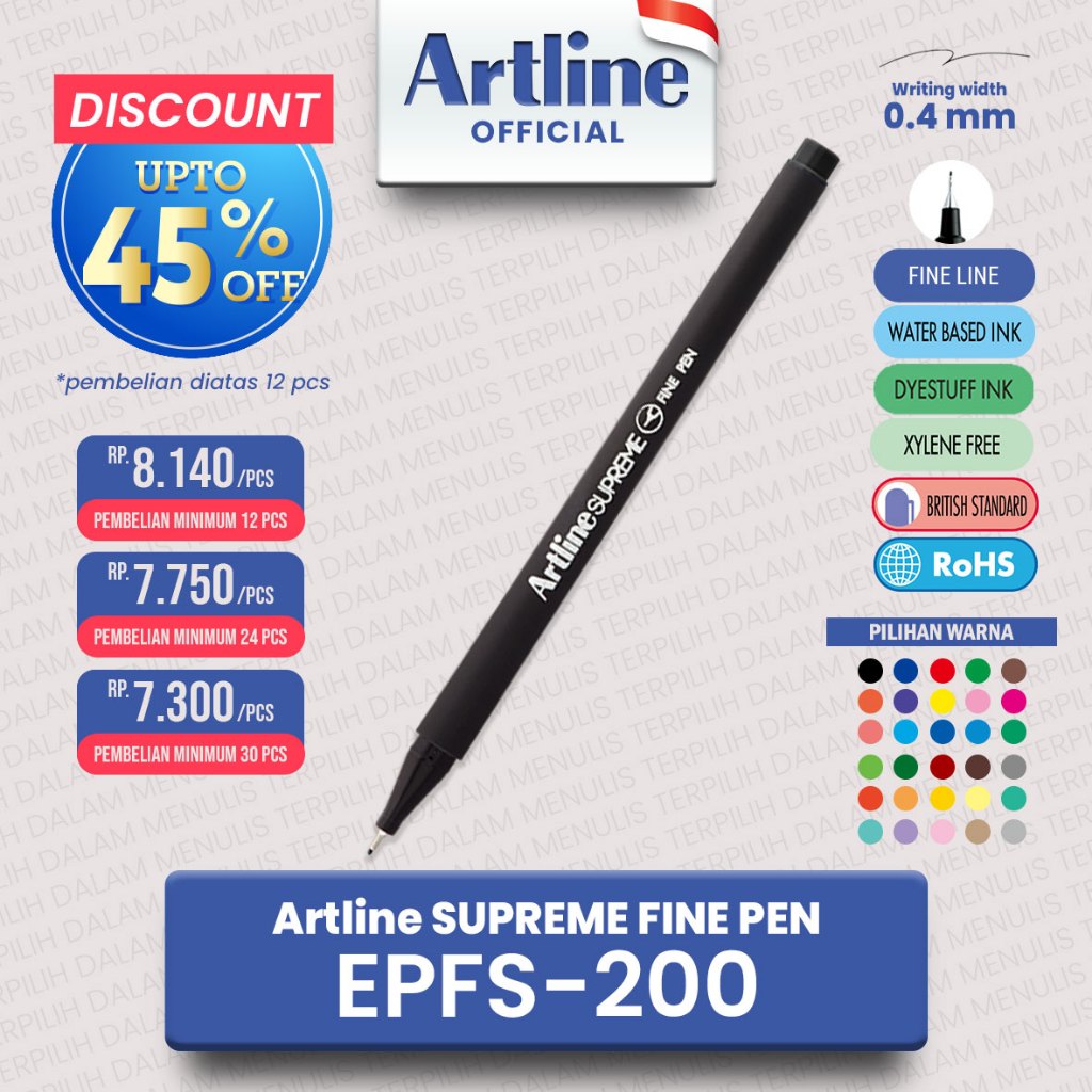 Jual (LIVE) PROMO Pulpen Spidol Writing Supreme Fine Pen EPFS-200 ...