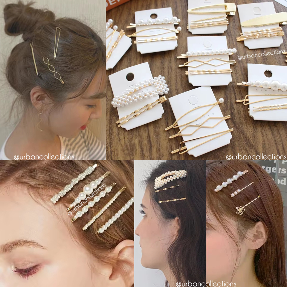 Jual Set Hairpin Gold Jepitan Rambut Emas Mutiara Mix Jepit Rambut ...