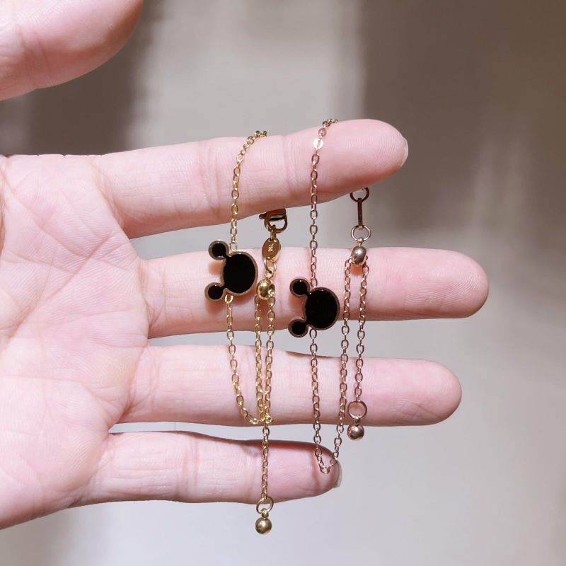Jual Gelang tangan Mickey kait emas 2 motif kait bisa serut Titanium ...