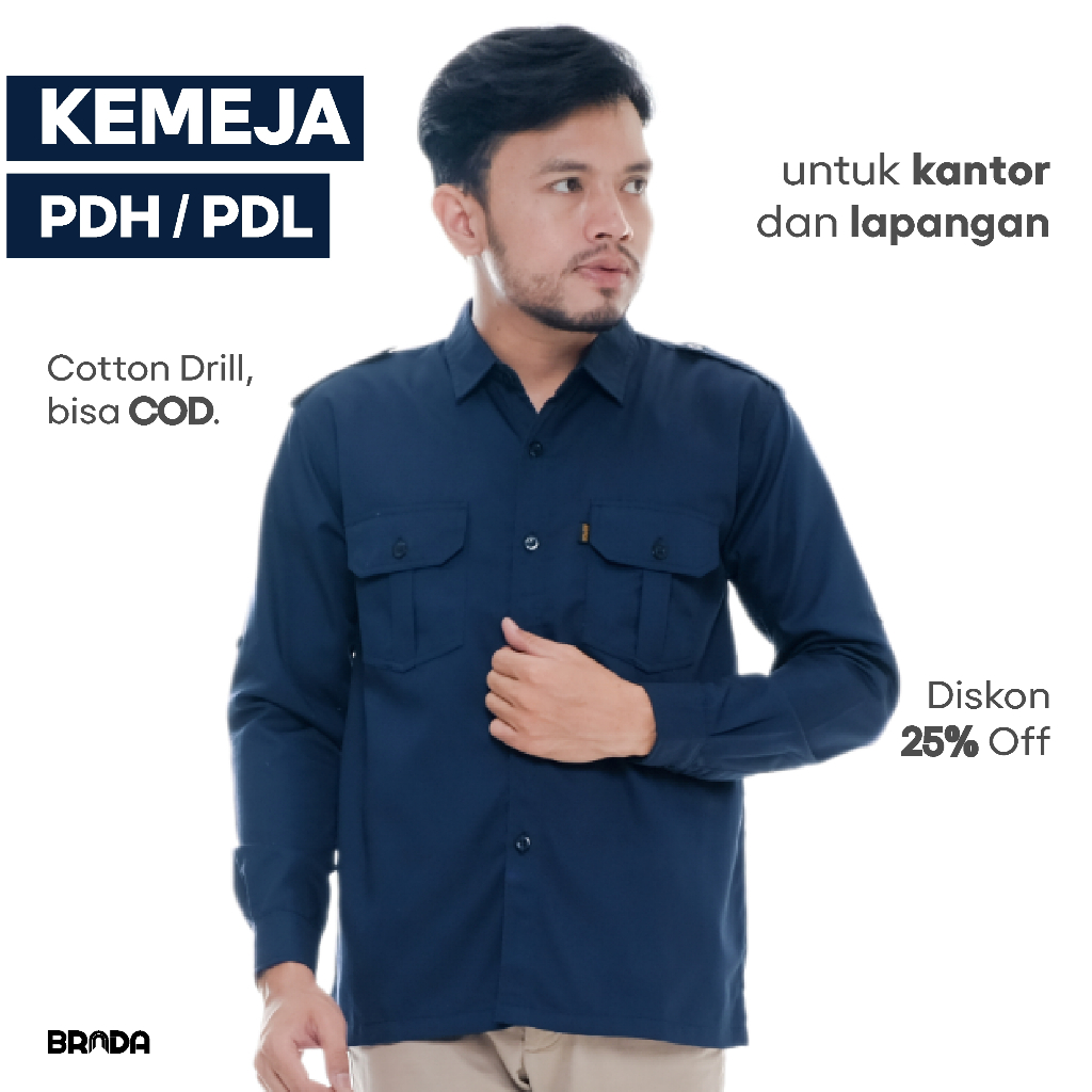 Jual BRADA - Workshirt / Kemeja Kerja PDH PDL Drill Panjang / Baju ...