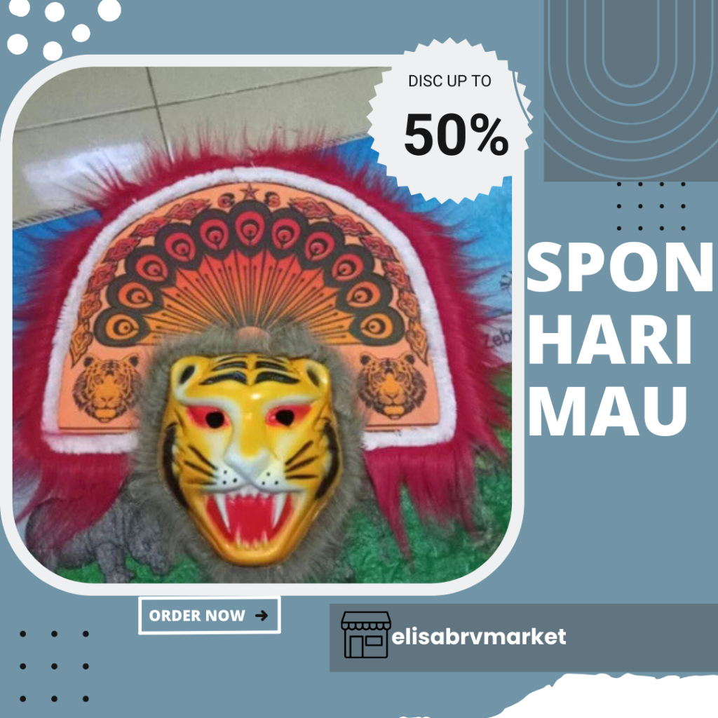 Jual TOPENG SPON HARIMAU||topeng Reog jaranan barongan barongsai macan ...