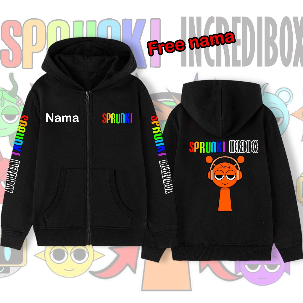 Jual Jaket Hoodie Zipper Anak Sprunki Incredibox Karakter - Jaket Lucu ...